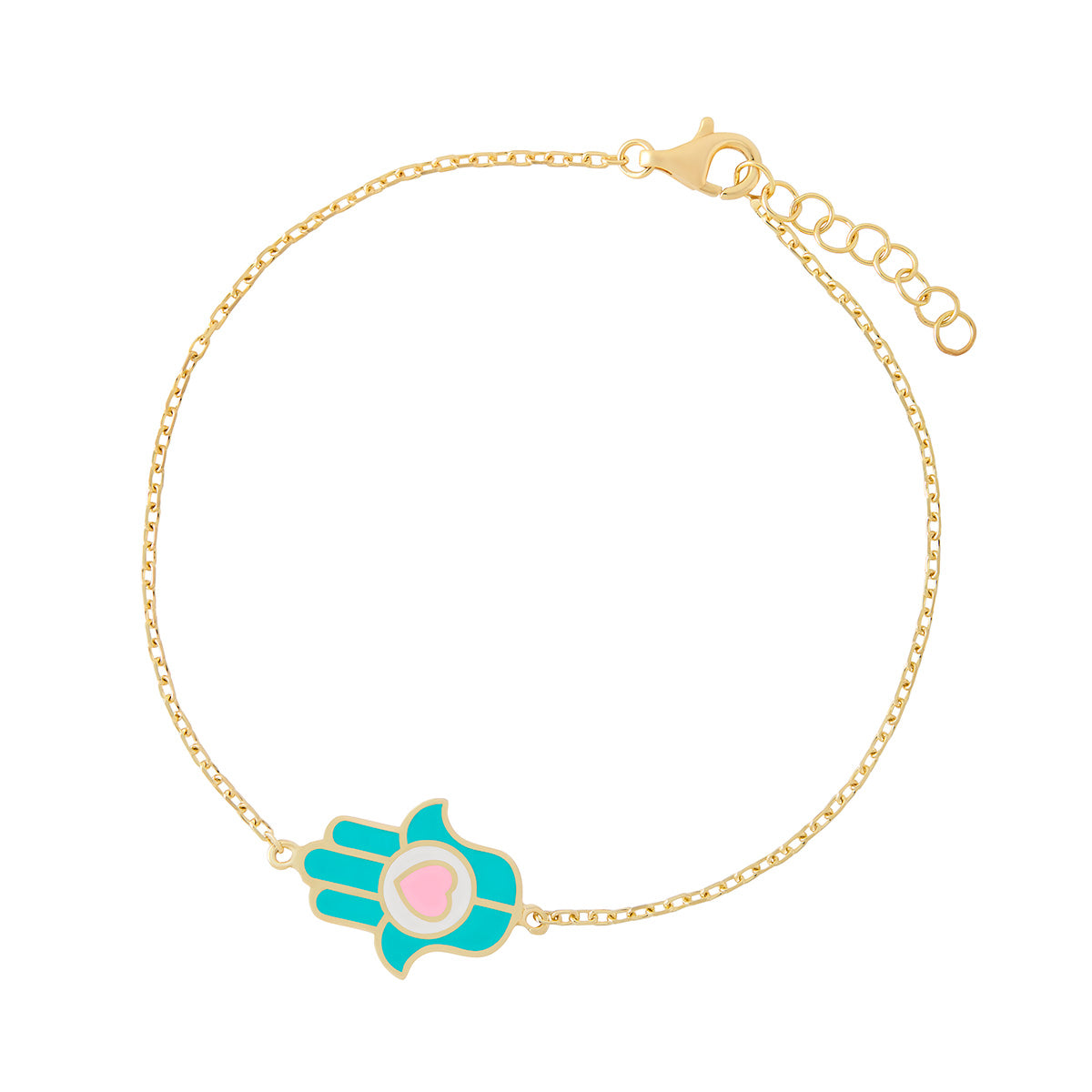 Gold Blue Hand of Fatima Bracelet – NJO Designs